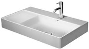 Duravit DuraSquare - Umyvadlo nábytkové 80x47 cm, s 1 otvorem pro baterii vpravo, DuraCeram, s WonderGliss, alpská bílá 23498000711