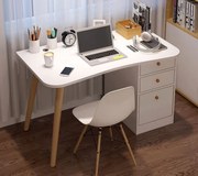 VerDesign Pracovní stůl SELLA se zásuvkami, barva bílá/buk