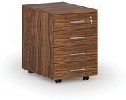 Kancelářský mobilní kontejner PRIMO WOOD, 4 zásuvky, ořech