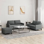 3dílná sedací souprava s poduškami tmavě šedá textil 3201453