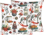 Bellatex Povláček bavlněný vánoce 2ks 40x40 cm Louskáček Červená