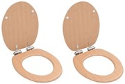 WC sedátko s funkcí pomalého sklápění 2 ks MDF motiv bambusu 276994