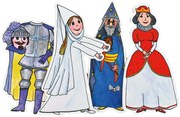 MARIONETINO Loutky pro děti - Královna, Bílá paní, Bezhlavý rytíř, Čaroděj - 4 ks
