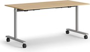 Mobilní stůl MATCH, 160x80 cm, šedá podnož, buk