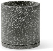 Tmavě šedý květináč Bonami Selection Terrazzo, ø 34 cm