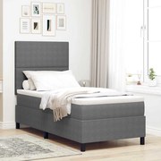 Postel s boxspringem s čelo Světle šedá a bílá 80 x 200 cm 3337531