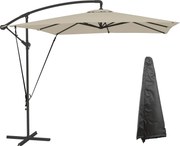 Zahradní slunečník Outsunny Eccentric 246x246 cm s křížovou základnou a ochranným obalem, nastavitelné kličkové mechanismy a UV ochrana 50+ | Aosom