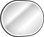 Comad Závěsné zrcadlo s LED osvětlením Apollo 2 Black 90x70 cm s pohybovým senzorem, černá