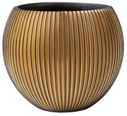 Capi Nature Groove Vase Ball Black Gold Ø 29 cm / V 26 cm