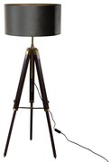 Stojací lampa Cortin – třínohý stojan mosazný ssametovým stínidlem zelená 50cm
