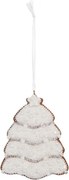 Závěsná dekorace zasněžený perníkový stromeček Frosted Ginger - 8*1*10 cm