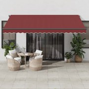 Ručně zatahovací markýza burgundská 450 x 350 cm 3215002