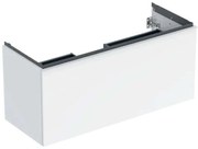 Geberit Acanto - Umyvadlová skříňka, 118x54x48 cm, 2 zásuvky, lesklá bílá 503.006.01.1