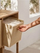 Sinsay - Úložný box s pleteným předním dílem - béžová