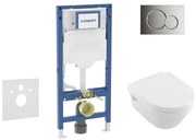 Geberit Duofix - Set předstěnové instalace, klozetu Architectura a sedátka softclose, tlačítko Sigma01, lesklý chrom SANI11CK1101