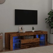 TV stolek s LED old wood 120 x 36,5 x 40 cm kompozitní dřevo