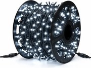 Easy Fix LED světelný řetěz, 100 m, venkovní, ledově bílá, 1000 diod, IP67, černý kabel, IP67, cívka