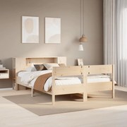 Postel s knihovnou bez matrace 135 x 190 cm masivní borovice 3322957