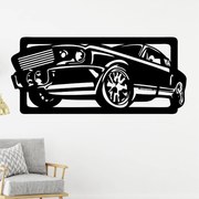 Živá Zeď Samolepka na zeď Auto Ford Mustang Barva: černá, Velikost: 60 x 26 cm