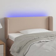 Čelo postele s LED cappuccino 83 x 16 x 78/88 cm umělá kůže