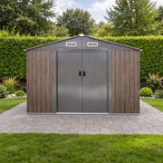 Zahradní domek BestBerg BBSH-1208WT / 10,1 m² / 389 x 260 x 202 cm / bílé dřevo/taupe