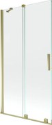 Mexen Velar, 2-křídlová posuvná vanová zástěna 100 x 150 cm, 8mm čiré sklo, zlatý lesklý profil, 896-100-000-01-50