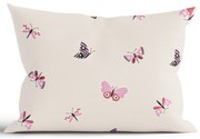 MK Lůžkoviny Bavlněný povlak na polštář Renforcé 50 x 70 cm - Motýlci béžový