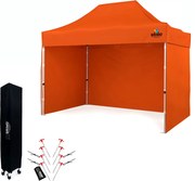 BRIMO Stan na prodej 2 x 3 m SUPER Ocel | Montáž za 2 min - s 3 stěnami - Oranžová S. Ocel