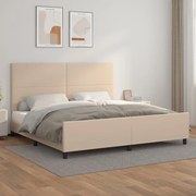 Rám postele s čelem cappuccino 200x200 cm umělá kůže 3125474