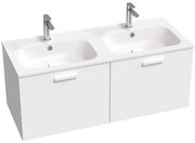 Ravak Chrome II - Umyvadlová skříňka 120x47x49 cm, 2 zásuvky, lesklá bílá X000001779