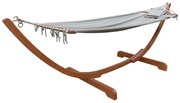 Zahradní houpací lehátko na konstrukci z eukalyptového dřeva Garden Pleasure Hammock Madeira