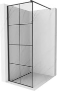 Mexen Kioto sprchová zástěna 80x200 cm 8 mm, černý profil, sklo černý vzor 1, 800-080-101-60-77
