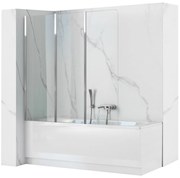 Trojdílná vanová zástěna REA AGAT-3 120 cm, chrom/transparent