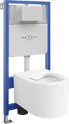 Mexen WC podomítkový set Fenix Slim se závěsnou mísou WC Sofia, bílý lesk - 6103354XX00