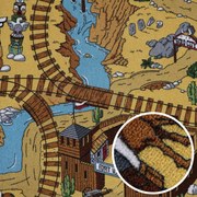 AladinWorld Expres, Dětský metrážový koberec Western, na míru, šíře 4m, vícebarevná, filc, dětský pokoj