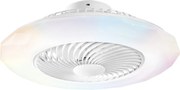 FAN LED-SKYRON-BT Stropní ventilátorové LED svítidlo Skyron (bílé) 40 W, 4800 lm, CCT, stmívatelné, RGB, RF ovladač, 22,5 x 59,5 cm - FANEUROPE