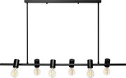 Toolight - Kovová industriální stropní lampa 6xE27 APP480-6CP, černá, OSW-00906