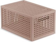 Starorůžový úložný box s víkem z recyklovaného plastu 19x30x15 cm Kaya – Curver