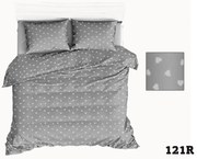 KARO Bavlněné ložní prádlo 100x135 R121 šedé srdce srdce bílé 275D
