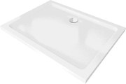 Mexen Flat obdélníkový sprchový kout slim 100 x 90 cm, bílý, sifon chrom - 40109010