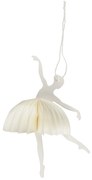 Ib Laursen Papírová vánoční ozdoba Ballerina Dance position White 14 cm, bílá barva, papír