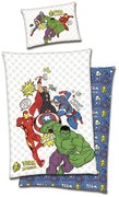 Carbotex Bavlněné povlečení 140x200 AVENGERS bílé modré barevné C24