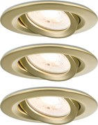 P 92408 LED vestavné svítidlo Nova Plus 3ks sada IP65 kruhové 93mm 30° GU10 3x6W 230V stmívatelné 2700K zlatá mat - PAULMANN