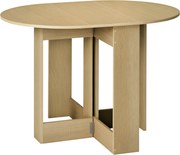 HOMCOM Skládací Jídelní Stůl Kuchyňský Stůl se 2 Sklopnými Křídly Skládací Stůl pro 2-4 Osoby 104x76x73,7 cm Dub | Aosom