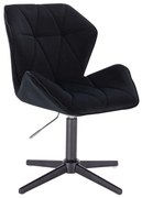 LuxuryForm DESIGN Otočná židle MILANO MAX VELUR na černém kříži - černá