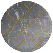 Dywany Łuszczów, Kusový koberec Emerald geometric 1012 grey and gold kruh, 120x120 (průměr) kruh, šedá, chodba / předsíň