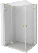 Mexen Lunar L Duo sprchový kout otevírací levý 120 x 90 cm, transparentní, zlatý kartáčovaný - 834L-120L-090P-55-00