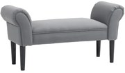 HOMCOM Lavice k posteli, čalouněná lavice, sedací lavice, lavice do ložnice, nosnost až 130 kg, plátno, tmavě šedá, 102 x 36 x 51 cm | Aosom