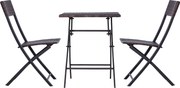 Outsunny polyratanový bistro set pro 2 osoby, ratanový zahradní nábytek, hnědý, ideální na balkon a terasu | Aosom.de