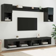 TV nástěnné jednotky s LED 6 ks Černý dub Kompozitní dřevo 3402957